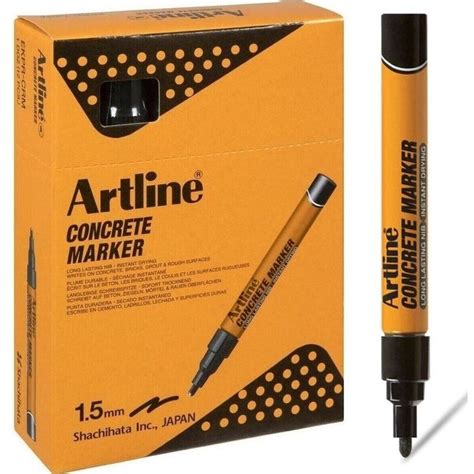 Artline Concrete Permanent Marker Black Box 12 Big W