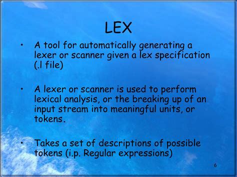 PPT Lex Yacc PowerPoint Presentation Free Download ID