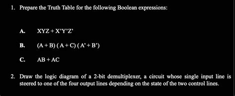Video Solution L Prepare The Truth Table For The Following Boolean
