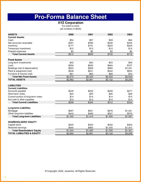 Pro Forma Spreadsheet Template Db Excel Com