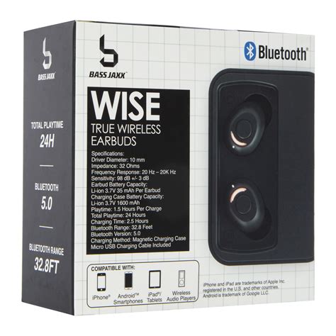Five Below Wise Bluetooth® Earbuds With Mic And 24 Hour Charging Case At