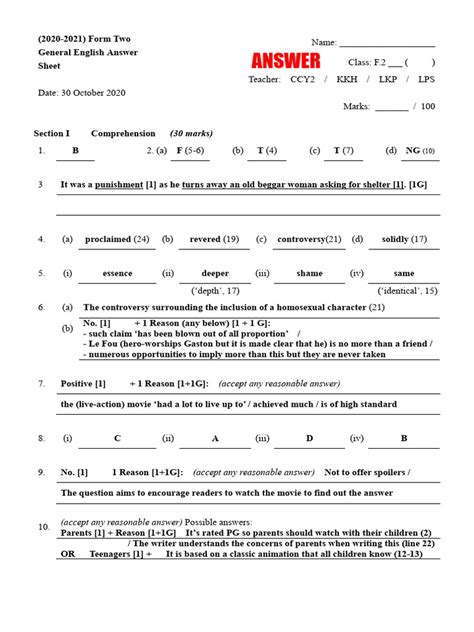 S2 Final Exam 2 Answer 1 Pdf