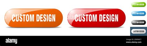 Custom Design Button Sign Key Push Button Set Stock Vector Image