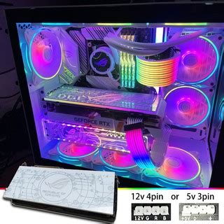 Custom Made White Graphic Card Backplate GPU Cover GPU Backplate 12V RGB 4pin 5V ARGB 3pin