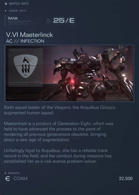 V Vi Maeterlinck Armored Core Wiki Fandom