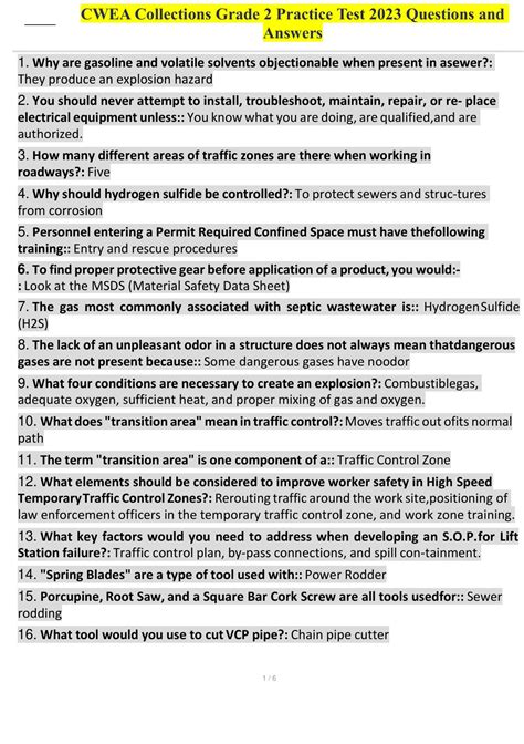 Cwea Collections Grade 2 Practice Test 2023 Questions And Answers Cwea Stuvia Us