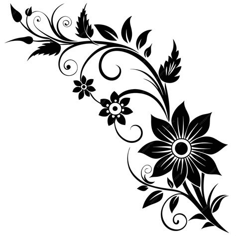 Premium Vector A Black And White Picture Of A Flower Design On A