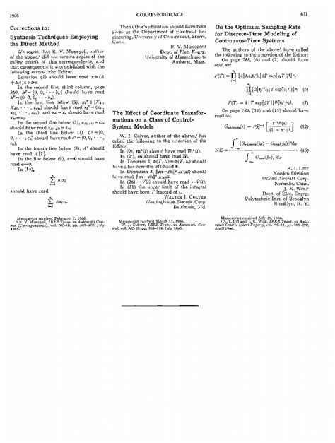 Synthesis Techniques Employing The Direct Method Ieee Journals And Magazine Ieee Xplore