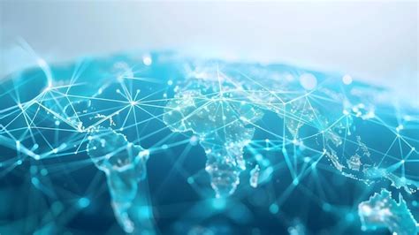 Visual Representation Of Global Network Connections Through Interconnected Lines And Dots