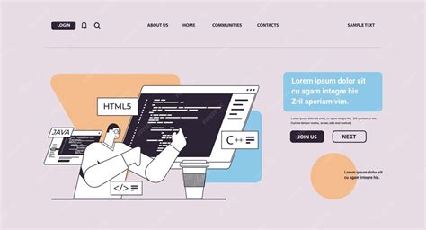 Premium Vector Programmer Writing Code For Computer App Engineering Software Coding