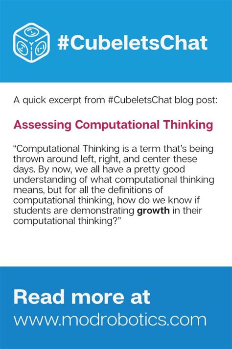 Assessing Computational Thinking Modular Robotics Cubelets Robot