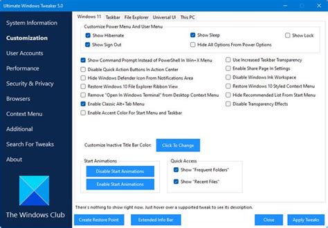 Ultimate Windows Tweaker 5 For Windows 11