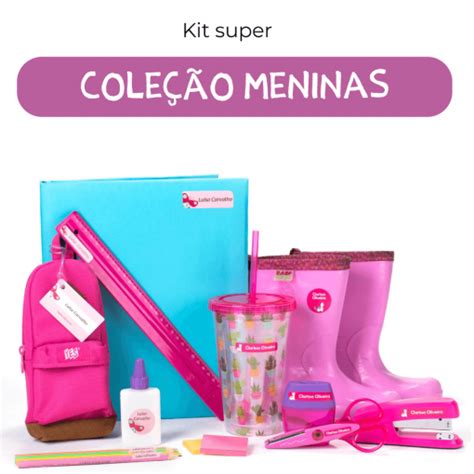 Etiquetas Escolares Meninas Kit Super
