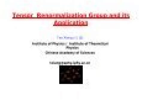 Tensor Renormalization Group And Its Application