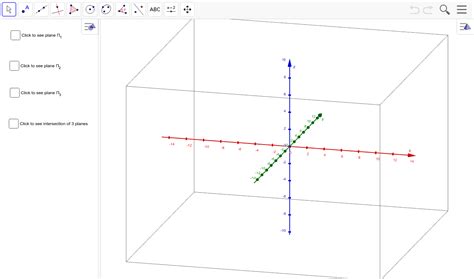 Intersection Of Three Planes Introduction Geogebra