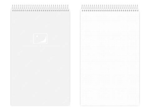 Premium Vector Top Spiral Grid Lined Notebook Vector Mockup Wire