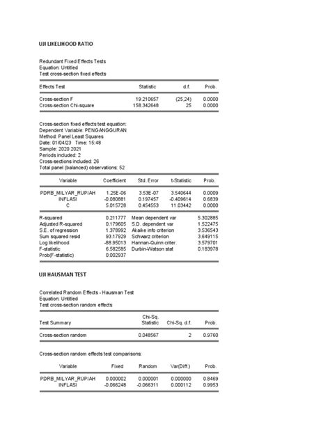 Uji Likelihood Ratio Pdf Coefficient Of Determination Errors And Residuals