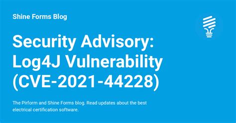 Security Advisory Log4j Vulnerability Cve 2021 44228