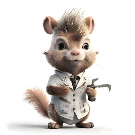 Premium Ai Image 3d Rendering Of A Cute Cartoon Animal With A Spanner