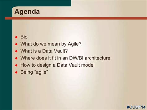 agile data warehouse modeling introduction to data vault data modeling ppt