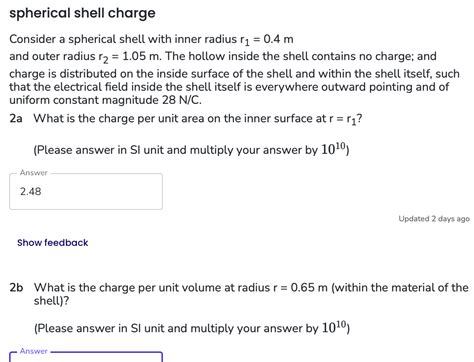 2b ﻿What is ﻿the charge per unit volume at ﻿radius | Chegg.com