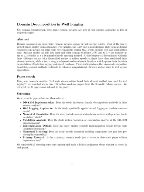 Elicit Domain Decomposition In Well Logging Report Pdf Finite