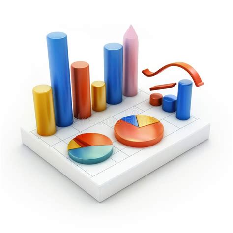 Colorful 3d Bar And Pie Charts Illustrating Business Growth And Data Analysis Stock Illustration