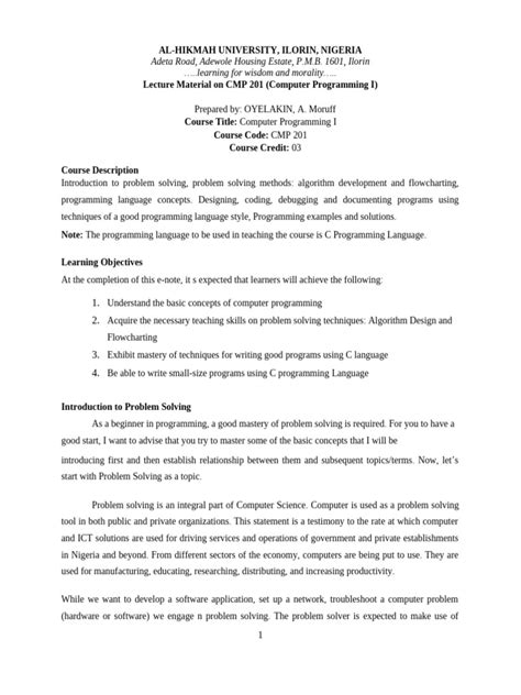 cmp201 lecture material pdf computer programming computer program