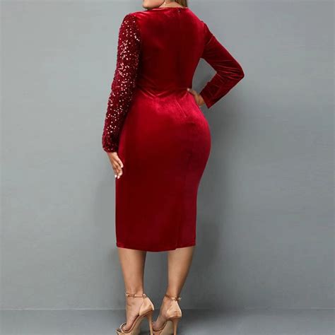 Badu Bg Новогодишни пайети секси кухи вечерни партита елегантни рокли с големи размери за жени