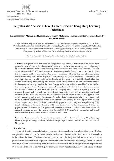 Pdf A Systematic Analysis Of Liver Cancer Detection Using Deep