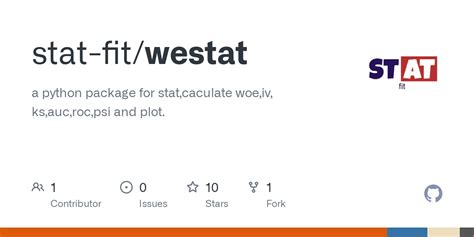 Github Stat Fitwestat A Python Package For Statcaculate Woeiv Ks