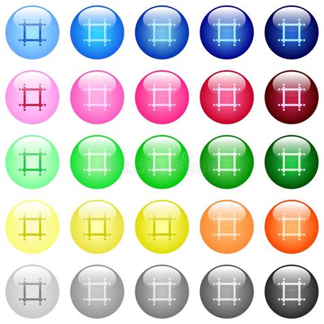 Adjust Canvas Size Icons In Color Glossy Buttons Stock Vector Illustration Of Increase Glass