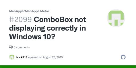 Combobox Not Displaying Correctly In Windows 10 · Issue 2099
