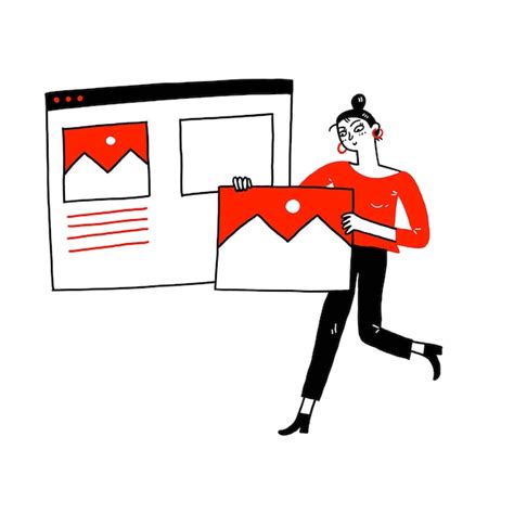 Premium Vector Young Woman Working On Website Or Application Ui Ux