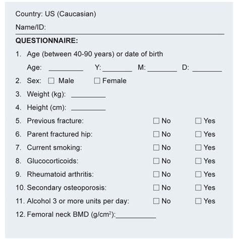 The Online Frax Fracture Risk Assessment Tool From The World Health
