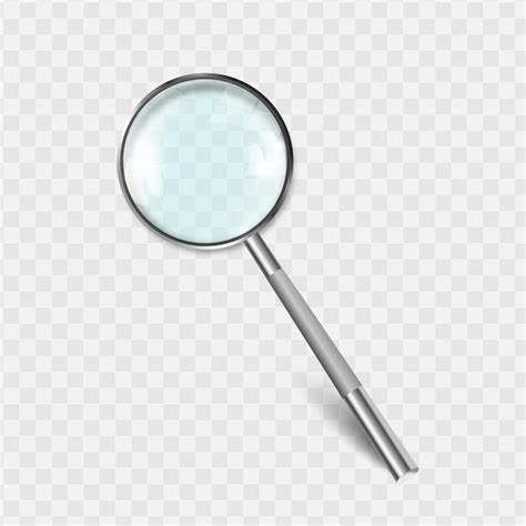 투명 한 배경 돋보기 디자인 서식 파일 상위 뷰에 강조 표시 근접 촬영에서 벡터 3d 현실적인 금속 돋보기 돋보기 아이콘