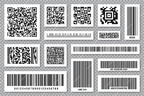 Premium Vector Set Of Product Barcodes And Qr Codes Identification Tracking Code Serial Number