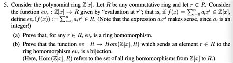 solved 5 consider the polynomial ring z[x] let r be any