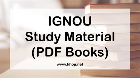 Download IGNOU MCOM Study Material English Medium In PDF KHOJINET