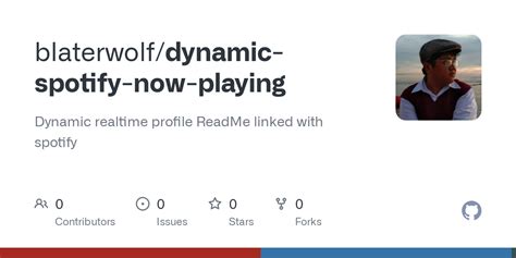GitHub Blaterwolf Dynamic Spotify Now Playing Dynamic Realtime Profile ReadMe Linked With Spotify