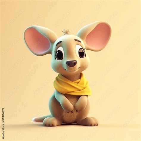 Kangaroo Cartoon Kangaroo Illustrated Character Kangaroo 2d Character Cute Kangaroo Cartoon