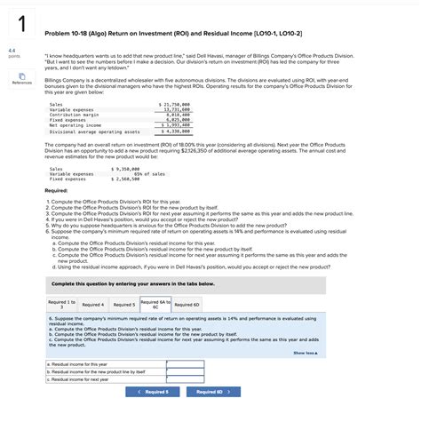 solved problem 10 18 algo ﻿return on investment roi ﻿and