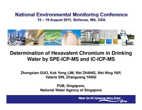 Pdf Determination Of Hexavalent Chromium In Drinking Water By Spe Icp Ms And Ic Icp Ms