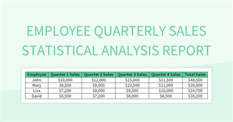 Statistical Analysis Of Matte Quarterly Sales Excel Template And Google Sheets File For Free