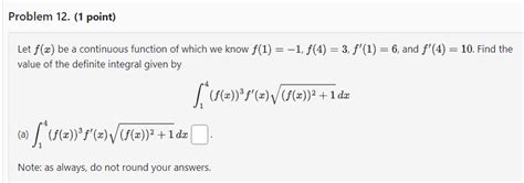 Solved Let F X Be A Continuous Function Of Which We Know Chegg