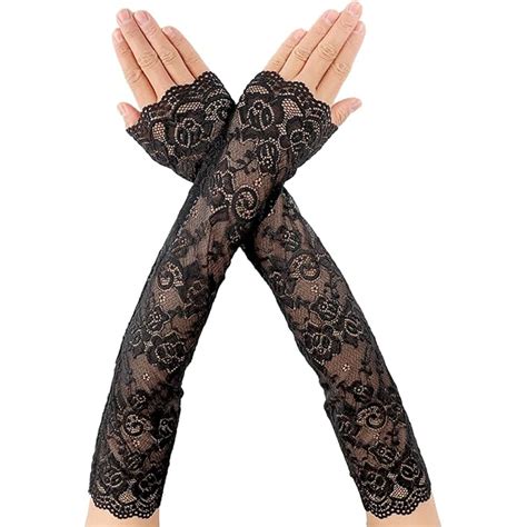 Guanti Bianchi Pizzo Guanti Di Pizzo 2 Paia Guanti In Pizzo Senza Dita