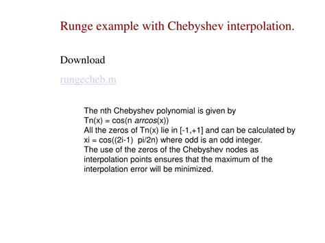 ppt lecture 17 polynomial interpolation runge example powerpoint