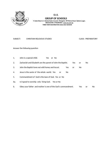 Preparatory 3rd Term 2023 Pdf