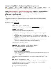 Scikit Learn Org SklearnneighborsRadiusNeighborsRegressor Pdf Sklearn Neighbors