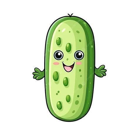 Cute Cucumber Illustration Cucumber Clipart Cute Cartoon Food Png